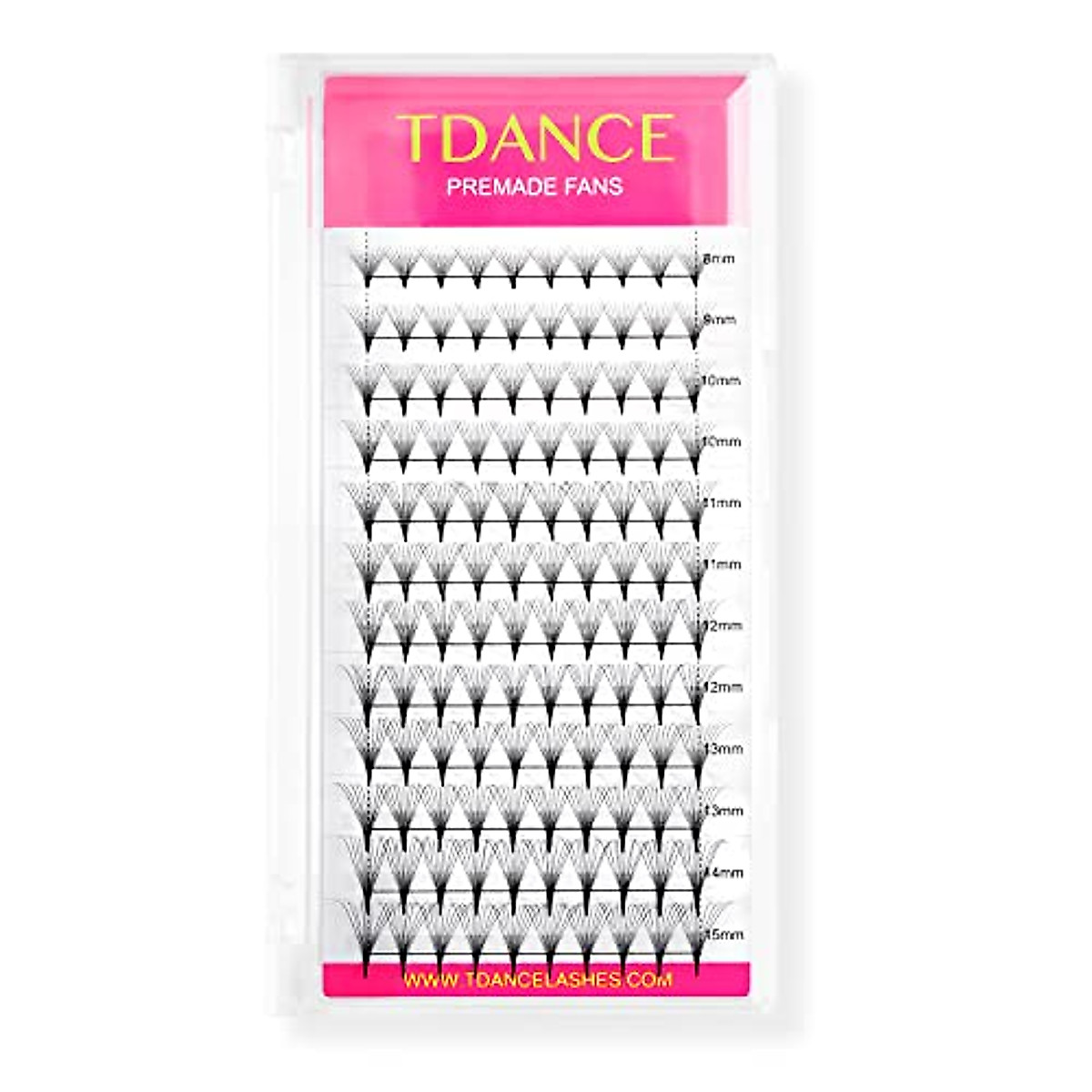 TDANCE-Premade-Fans-Eyelash-Extensions, 10D Superior Lash Extensions Premade Fans Russian Volume Fans Pre Made Lash Fans Middle Stem 8-15mm Mixed Length(Middle Stem,10D-0.07-D,8-15mm)