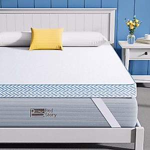 BedStory Firm Mattress Topper Queen XL, 2 Inch Foam Bed Topper High Density