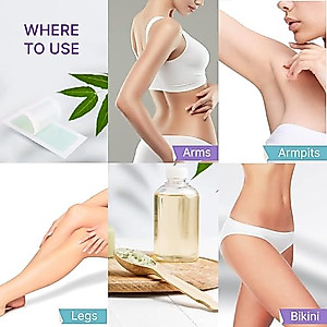 Wax Strips Hair Removal for Women: ELIAGLOW 40 Waxing Strips Dual Sides & 4 Calming Oil Wipes
