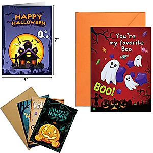 FANCY LAND 12 Halloween Cards Halloween Greeting Cards with Envelopes and Stickers 5 x 7 Note Cards