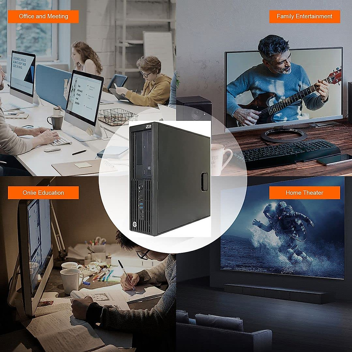 HP Small Form Factor Z230 Workstation Desktop,i7 Refurbished PC,32GB Ram,1TB SSD,Built in WiFi,Win 10 pro,HDMI,DP,VGA,DVD,USB 3.0,4K Support,Wireless K&M +TJJ PAD (Renewed)