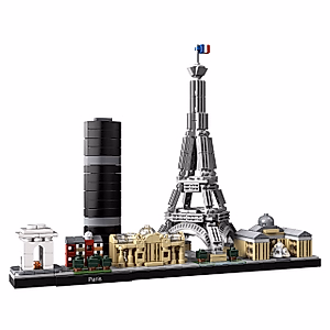 LEGO Architecture Paris Skyline, Collectible Model Building Kit with Eiffel Tower and The Louvre, Skyline Collection, Office Home Décor, Unique Gift to Unleash any Adult's Creativity, 21044
