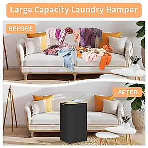 Laundry Hamper with Wheels, 100L Large Laundry Basket with Lid, Rolling Laundry Hamper with Removable Bag, Collapsible Clothes hamper for Bedroom Laundry Room Dorm (Black)