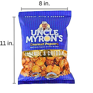 Uncle Myron's Popcorn Mix, 11.0oz, Cheese and Caramel Gourmet Popcorn, Gluten Free, Sweet and Salty Snack, Cheese and Caramel Popcorn Mix, Popcorn Mix