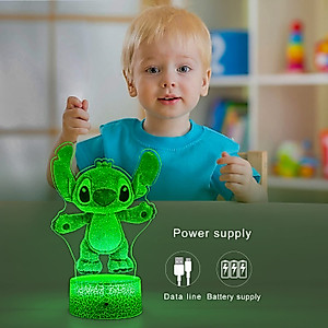 HONRG Stitch Night Light Stitch Gifts Stitch Stuff for Girls Room Decor Stitch Lamp Birthday Christmas Gifts