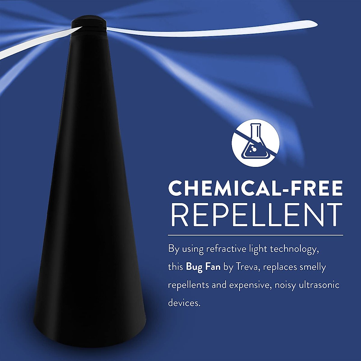Bug Repellent Fly Deterrent Fan,Bug Repellent for Tables Indoor Outdoor Meal, Portable Table Bug Repellent Keep Flies Away from Your Food Black（1 Pack）