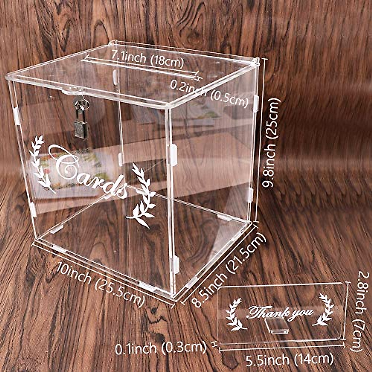 OurWarm Wedding Card Box for Wedding Reception, Clear Card Boxes with Lock, Gift Card Box Money Box Holder For Reception Anniversary Shower Rustic Wedding Decorations Birthday Graduation