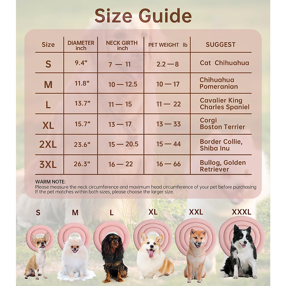 Soft Dog Cones, Recovery Dog Donut Collar After Surgery-Cone of Shame Alternative, Pet Elizabethan E-Collar Anti-Bite Lick Wound Healing Adjustable for Small Large Medium Dogs-BARDIMIES