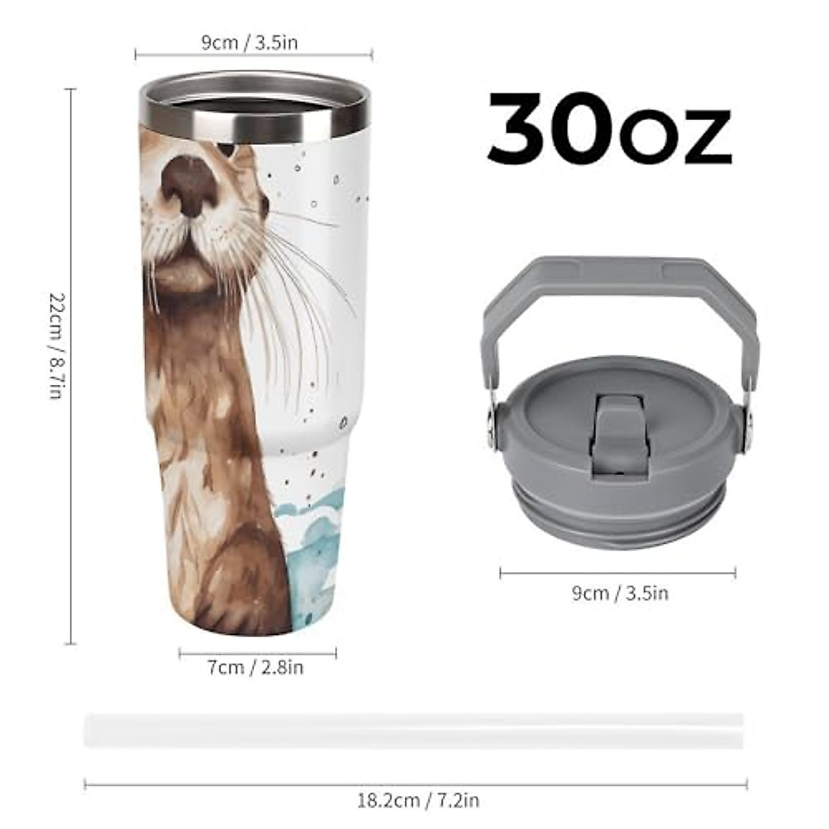 SYJTGDE Large Capacity Car Cup Sea Otter Fashionable Upgrade Car Cup Advanced And Beautiful Travel Cup