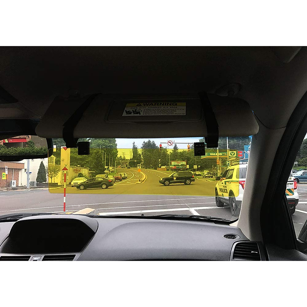 Night Driving Visor by Glare Guard, Replace Night Driving Glasses with Anti-Glare Polarized HD Driving Visor for Headlight Glare Universal 14" x 3.25" fits Cars, Truck's SUV's & RV's, Made in USA