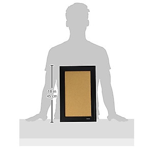 Quartet Cork Bulletin Board, 11” x 17” Framed Corkboard, Black Frame, Small Decorative Hanging Pin Board, Perfect for Office & Home Decor, Home School Message Board or Vision Board, Brown (79279)