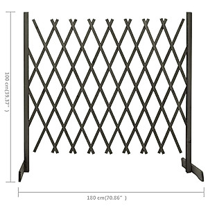 Tidyard Garden Trellis Fence Wood Expandable Plant Support Climbing Lattices Wooden Decorative Divider Fencing Gray for Lawn, Backyard, Balcony, Patio, Outdoor Furniture 70.9 x 39.4 Inches (W x H)