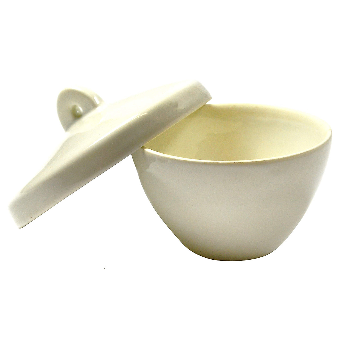Porcelain Crucible with Lid, 100ml Capacity, Squat - Eisco Labs