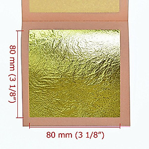 Genuine Gold Leaf Sheets 24k - by Barnabas Blattgold - 3.1 inches - 25 Sheets Booklet - Loose Leaf