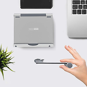 TechMatte Large iPad Stand Adjustable Foldable Aluminum Stand for iPad, iPad Pro 12.9, iPad Pro 11, iPad Air, iPad Mini, iPhone 11 Pro Max XS XR, E-Readers