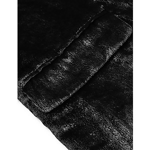 COOFANDY Men's Shiny Velvet Suit Jacket Sequin Tuxedo Blazer for Prom Dinner Party Weddding Black