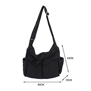 Canvas Tote Bag for Women Men Canvas Messenger Bags Aesthetic Hobo Handbag Large Capacity School Totes Casual Shoulder Bag