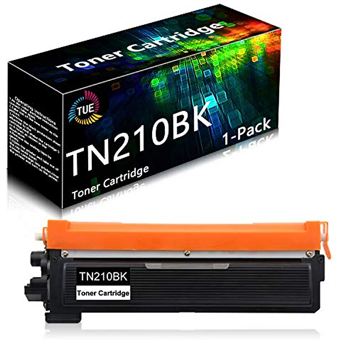 TN210 TN-210 Black 1 Pack Compatible Toner Cartridge Replacement for Brother HL-8070 8370 3040CN 3045CN 3070CW 3075CW MFC-9010CN 9120CN 9125CN 9320CN 9320CW 9325CW DCP-9010CN Printer, Sold by TueInk