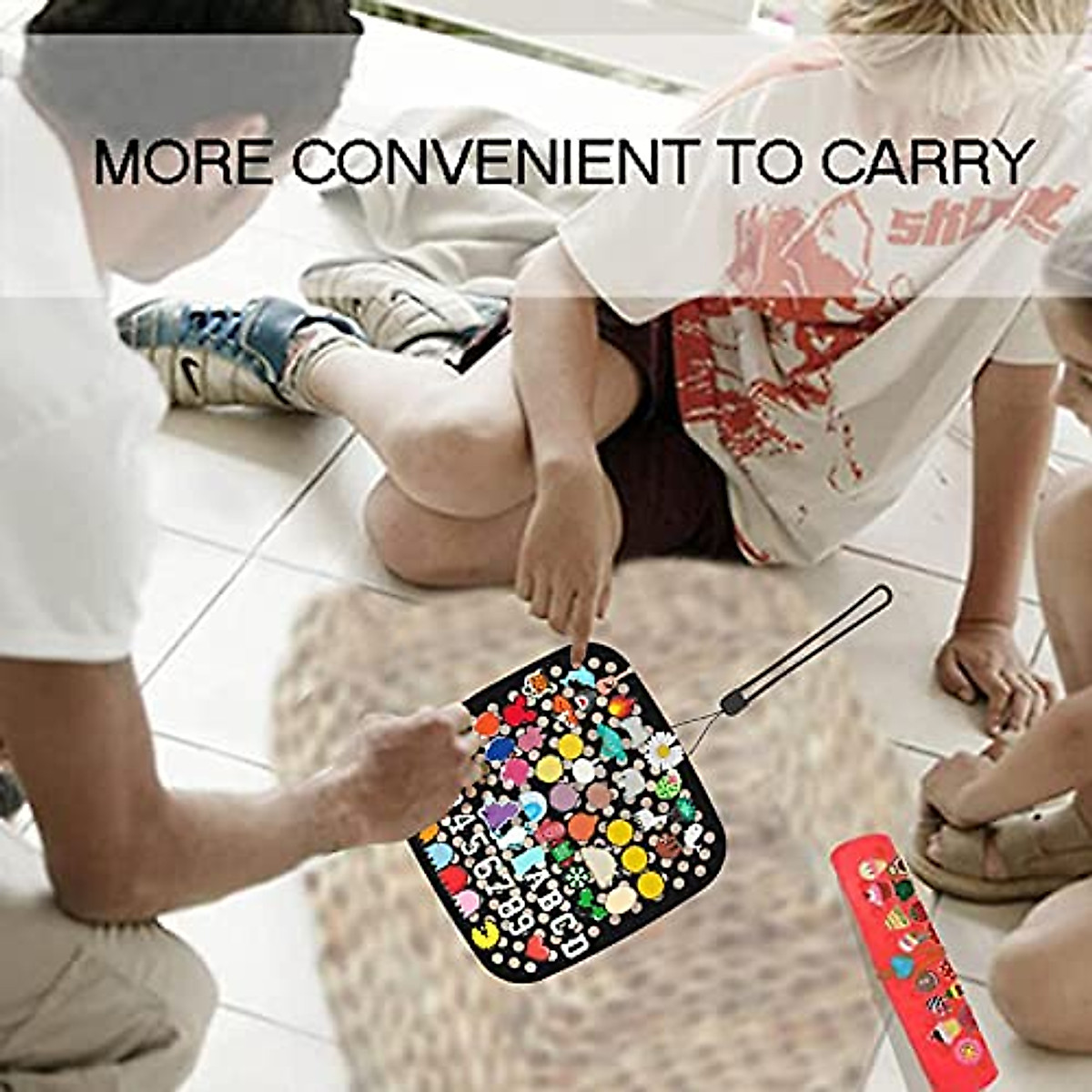 Littryee Shoe Charms Portable Roll Bag, Shoe Charms Organizer, Portable Wall Mounted Hanging Silicone Roll Storage Bag Display Stand for Shoe Charms