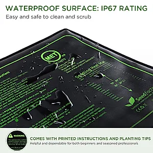 Seedfactor 10" x 20" MET Certified Seedling Heat Mat and Digital Thermostat Combo Set