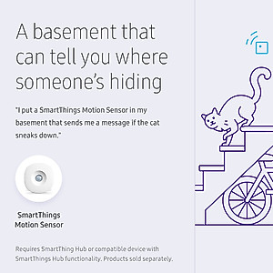 Samsung SmartThings GP-U999SJVLBAA Magnetic Motion Sensor, White, 1 Count (Pack of 1)