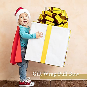 2 Pack Big Car Bow Pull Bow for Cars Gift Wrapping Valentine's Day President's Day Big Gift Bows Giant Bow for Presents Birthday Wedding Office Decorations (Red, 20 Inch) (Gold, 16 Inch)