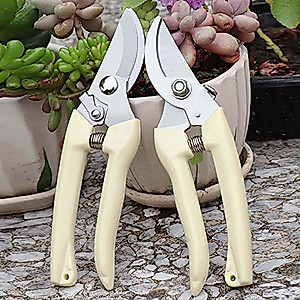 BUGUI Bypass Garden Pruning Shears - 2 Pack, Ultra Lightweight Hand Pruners Make Cut Smooth & Clean, Professional Gardening Scissors for Cutting Live Flowers, Plants, Light Branches.