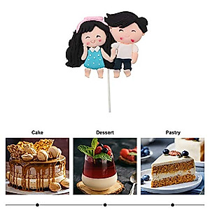 VALICLUD Adorable Lovers Design Cupcake Ornament Polymer Clay Cake Decoration Party Supply