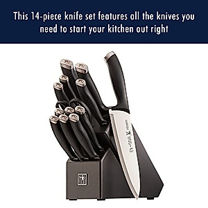 HENCKELS Silvercap Razor-Sharp 14-Piece Knife Set, Chef Knife, Paring Knife, Utility Knife, Bread Knife, Steak Knife, German Engineered Informed by 100+ Years of Mastery