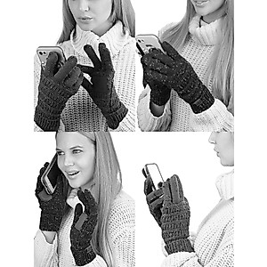 C.C Unisex Cable Knit Inner Lined Anti-Slip Touchscreen Texting Gloves, Candy Pink