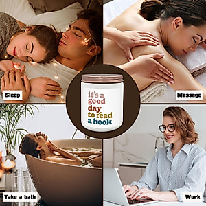 Qvapt Lavender Candle - Eco-Friendly Soy Wax, 8 oz Jar, 40 Hours Burn Time, Gift for Book Lovers, Relaxation & Aromatherapy