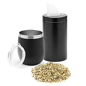 BALIBETOV Mate Cup and Canister Set - 304 Stainless Steel Mate Gourd and Kitchen Canisters with Pouring Lids for Easy Filling - Practical Canister for Any Food Such Rice, Flour, Coffee or Sugar