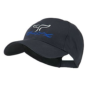 e4Hats.com Whale Tail Outline Embroidered Cap - Navy OSFM