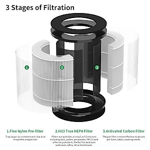 XBWW 2 Packs D09 Replacement Filter Compatible with Tailulu D09 H13 True HEPA Air Cleaner Purifier for Home Large Room Up to 1345 Sq Ft, CADR 180m³/h+