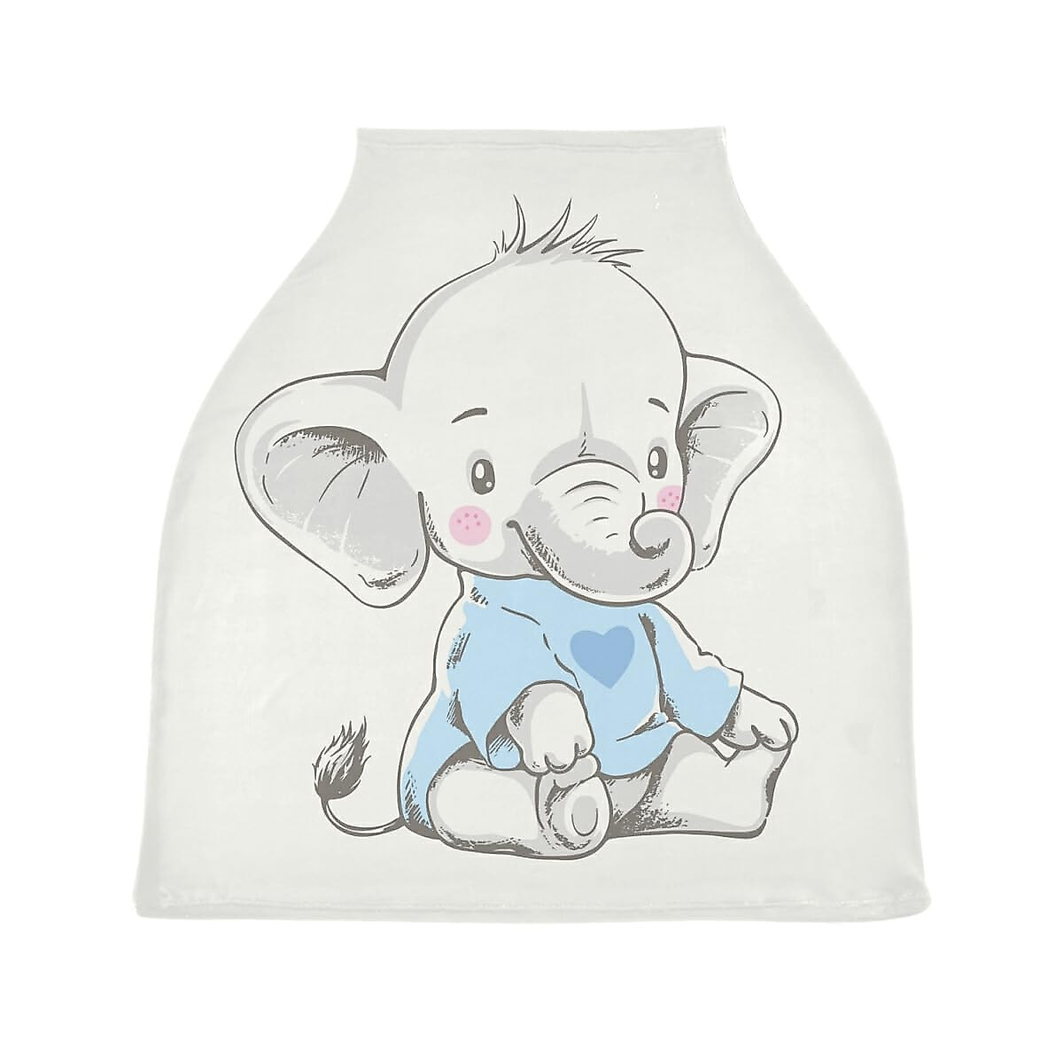 MNSRUU Baby Car Seat Covers Canopy Cover Blue Boy Elephant Baby Infant Stroller Cover Full Coverage Carseat Canopy Breathable Nursing Cover for Breastfeeding