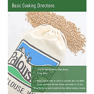 Hard Red Winter Wheat Berries | 5 LBS | Family Farmed in Washington State | Non-GMO Project Verified | 100% Non-Irradiated | Certified Kosher Parve | Field Traced | Burlap Bag