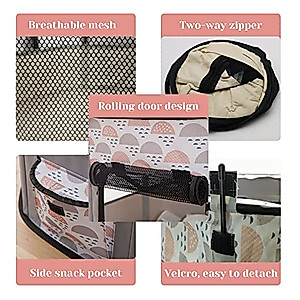 Fhiny Portable Small Animal Playpen, Breathable Rabbit PlayPen with Cover and Mesh Windows Foldable Guinea Pig Cage Tent Indoor Outdoor for Bunny Ferret Chinchilla Kitten Puppy (Grey)
