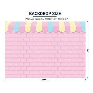 Allenjoy 7x5ft Pink Brick Wall Ice Cream Shop Backdrop for Birthday Party Baby Girl Shower Decorations Photography Background Photo Booth Cake Table Banner