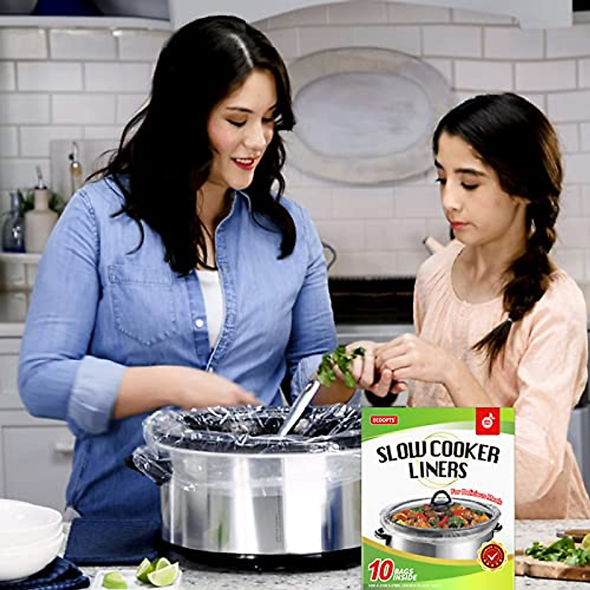 ECOOPTS Slow Cooker Liners Disposable Cooking Bags Small Size Pot Liners Fit 1QT to 3QT Suitable for Oval & Round Pot (10)