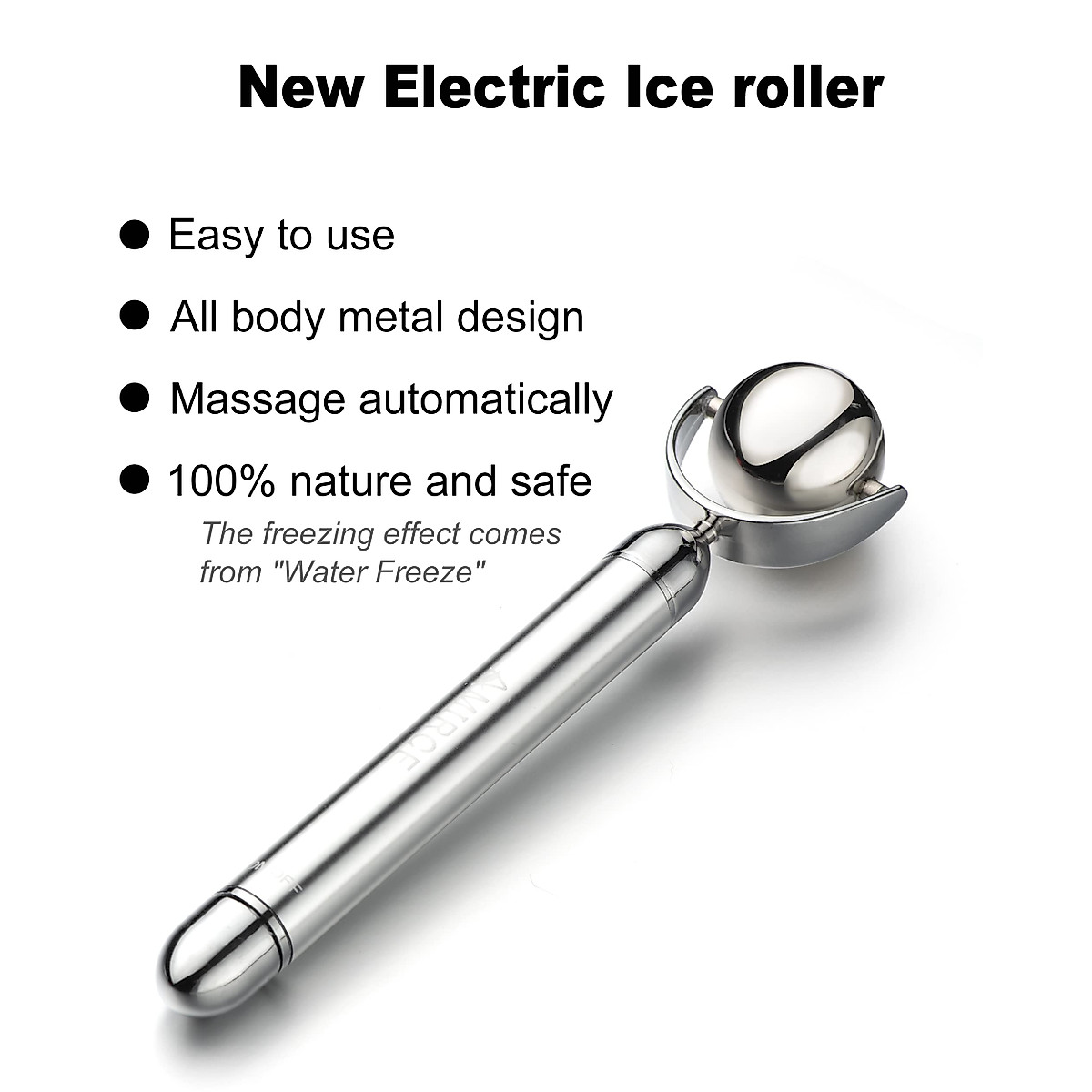 Amirce Electric Ice Roller for Face and Eye, Facial Ice Roller Beauty Tools, Electric Massage Ice Roller for Puffiness, Ice Face Eye Massage Roller, Skin Care Tools