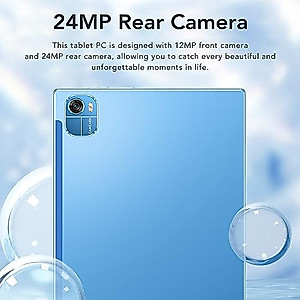 Acogedor 10.1 Inch 2 in 1 Tablet, Keyboard, 5G WiFi, 12GB RAM, 256GB ROM, 1920x1200 Res, Dual Cameras,11.0 (US Plug)