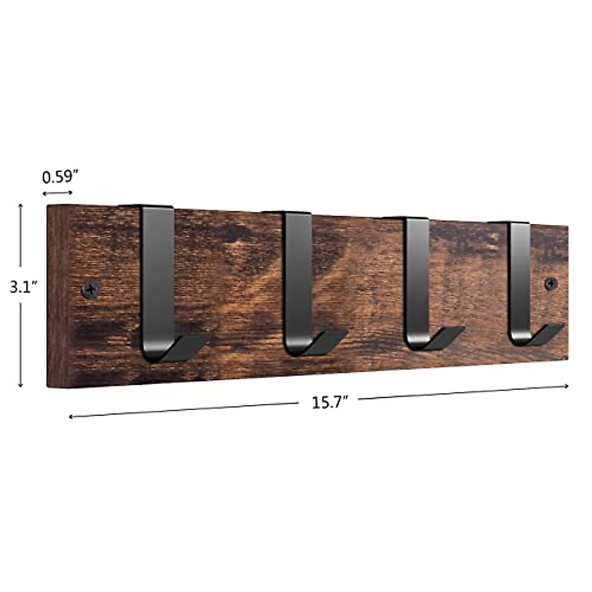 JOIN IRON Wall Hook Mounted Hanging Rack with 4 Hooks-Entryway, Hallway, Or Bedroom-Storage Organization for Coats, Towels, Bags Beautiful Home (Board + Hook)