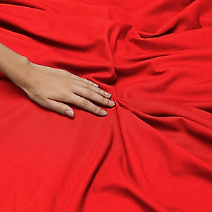 Duvet Cover - Red Duvet Cover Queen Size With Zipper Closure, 100% Cotton 800 Thread Count Comforter Cover (1 Duvet Cover With Zipper Closure & Corner Ties) 88X88 inches - Duvet Cover