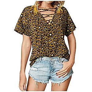 White Blouse for Women Puffy Short Sleeve Mock Neck Tops Satin Silk Shirts Work Blouses Flannel Shirts for Women Green Plaid