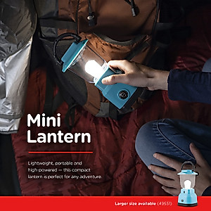 Enbrighten LED Mini Camping Lantern, Battery Powered, 200 Lumens, 40 Hour Runtime, 3 Modes, Night Light for Kids, Ideal for Hiking, Outdoors, Emergency, Snow, Hurricane and Storm, Teal, 49561