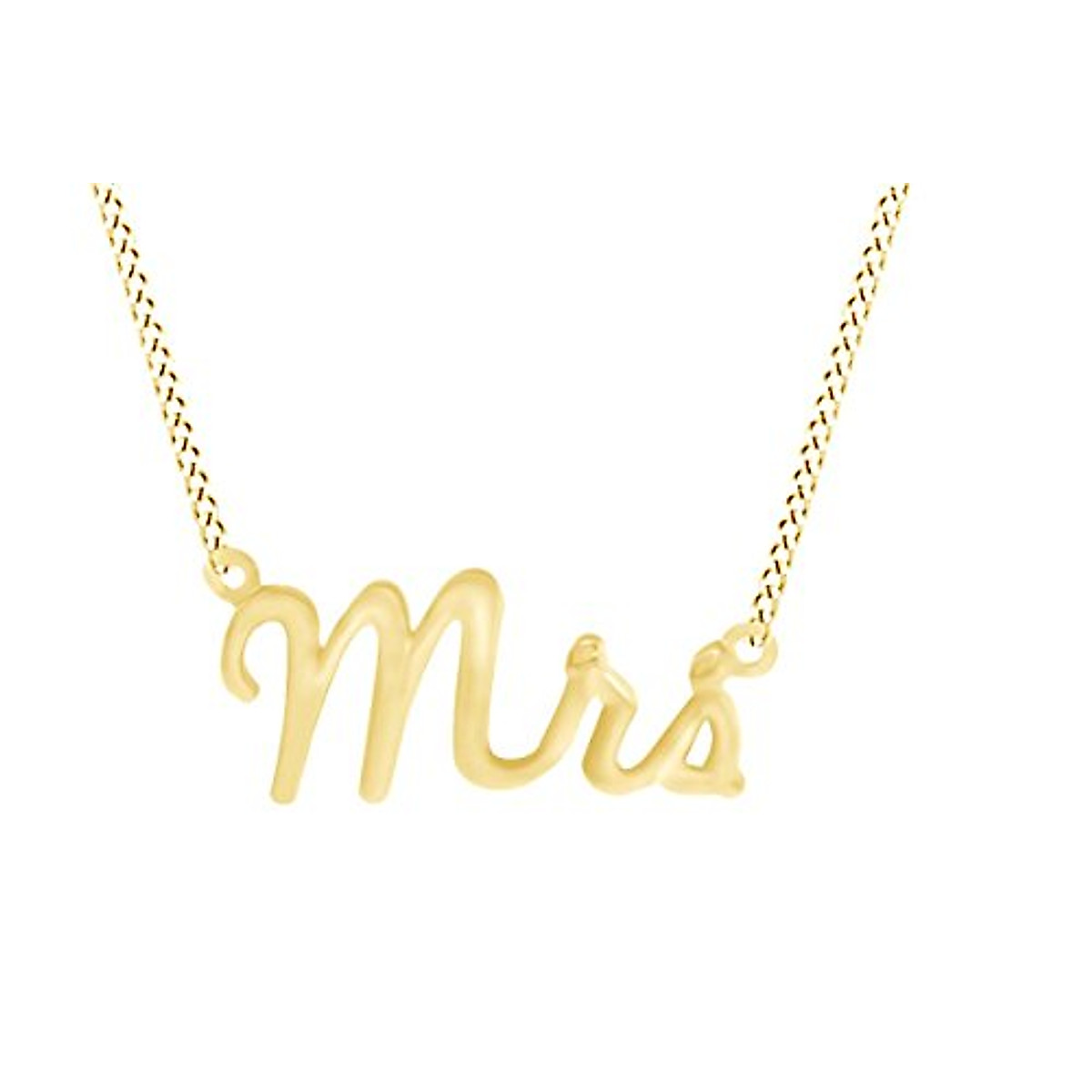 AFFY Mrs. Pendant Necklace in 14k Solid Yellow Gold