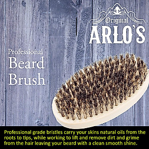 Arlo's 5-PC Mens Premium Beard Grooming Kit w/Vitamin E Beard Oil 2.5oz -Beard Oil, Beard Brush, Beard Comb, Beard Scissors & Carry Bag