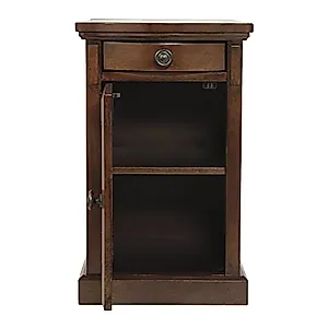 Signature Design by Ashley Laflorn Traditional Chair Side End Table with 2 USB Ports & Outlets, Medium Brown