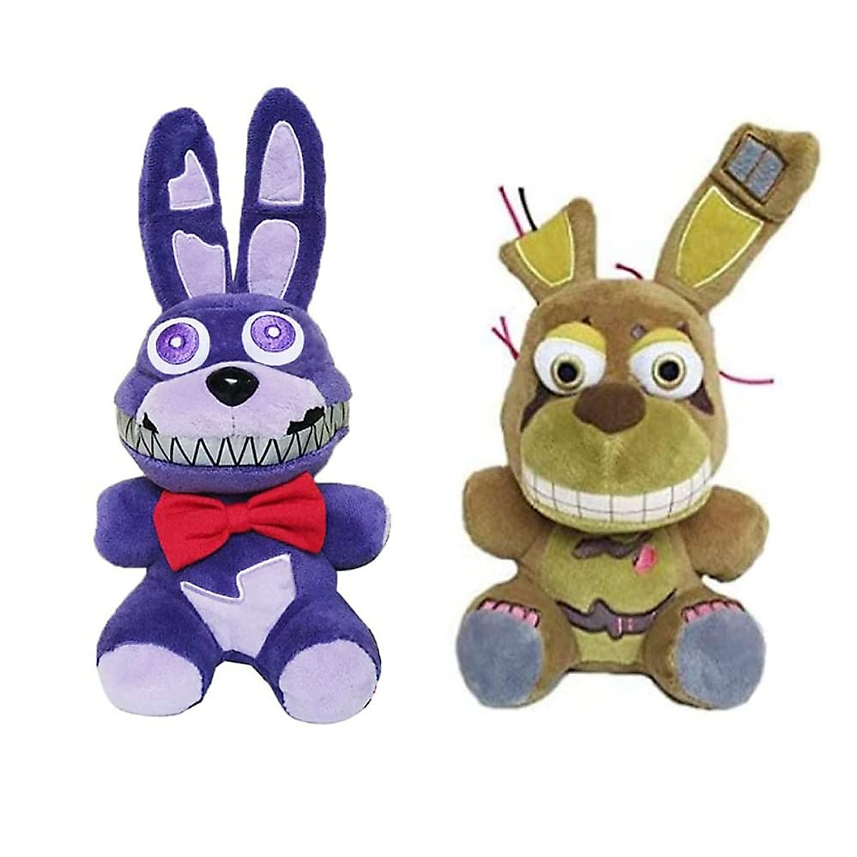 Ktveih Springtrap and Nightmare Bonnie Plush Toy Set Stuffed Animal Doll Fan Made plushies for Boy Girl Plush Gift 2pcs