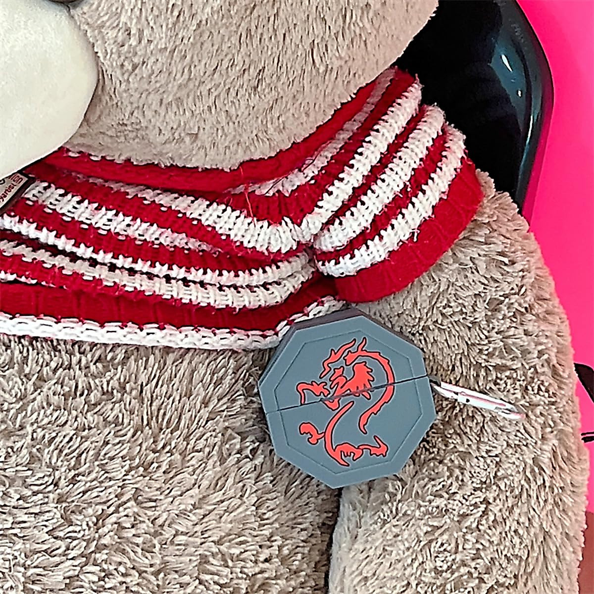 AOLABOKY Earphone Case for Sony WF-1000XM4,Cartoon Cool Dragon Talisman Jackie Chan Adventures Soft Silicone Protective Cover for Sony wf-1000xm4 with Keychain